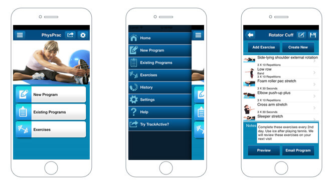 PhysPrac Exercise Prescription App - TrackActive Pro
